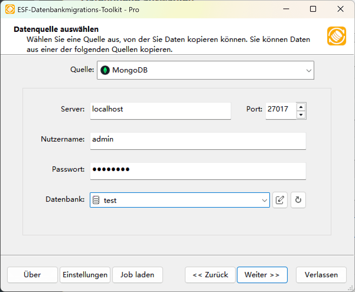 Migrieren Sie Daten von MongoDB zu SQL Server | DBSofts